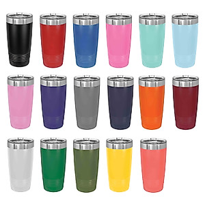 Generic Personalized Tumbler with Slide Lid- Customize Text or Logo-20oz Insulated Cup (Light Blue)