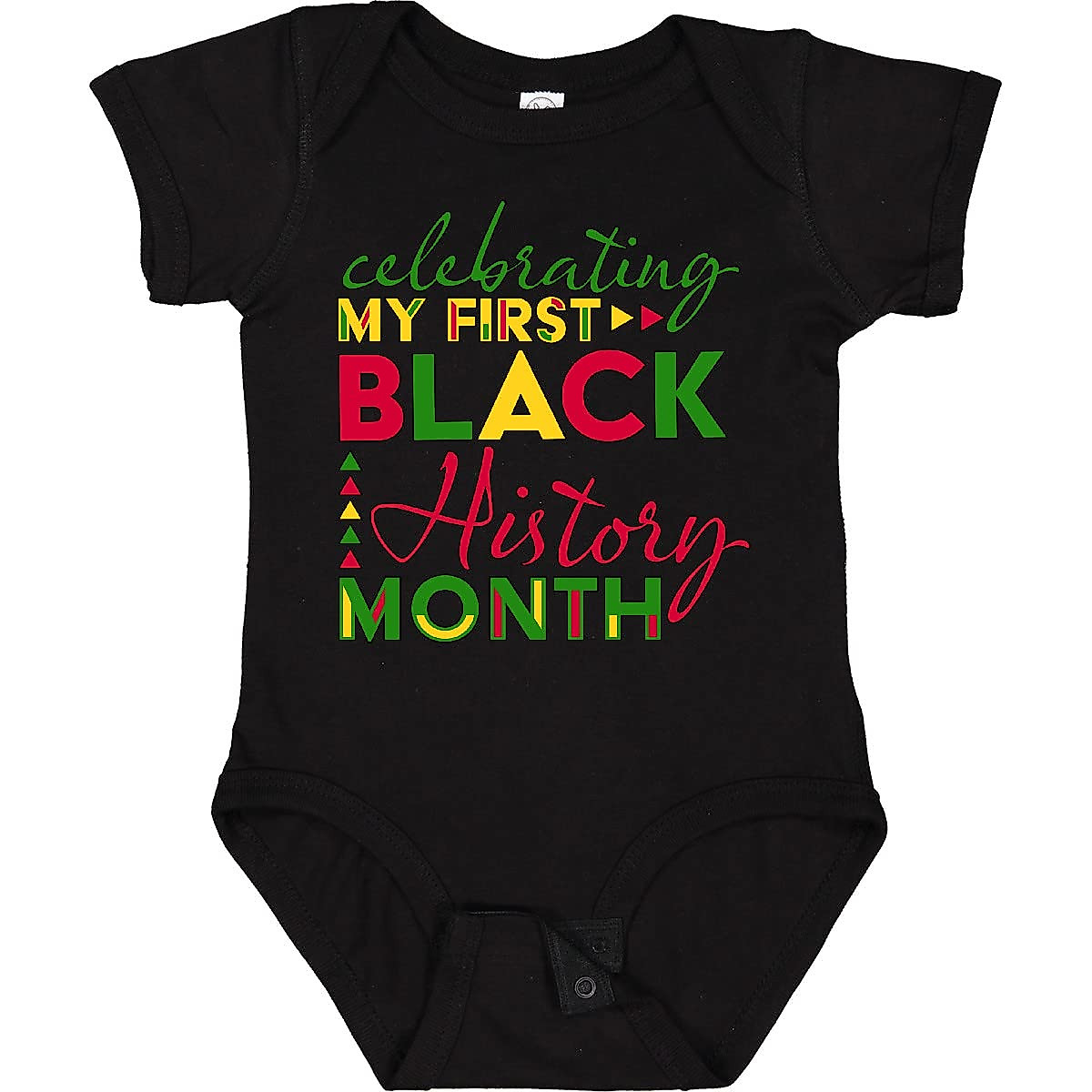 inktastic Celebrating My First Black History Month- for Kids Baby Bodysuit 6 Months 0040 Black 2e5fe