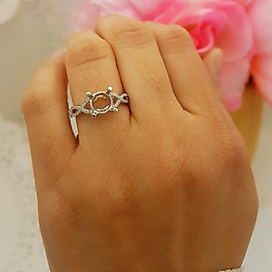 Dazzlingrock Collection 0.25 Carat (ctw) Round Diamond Bridal Semi Mount Engagement Ring 1/4 CT, Can be Fit 1.50 cts. (7.4 mm) Round Center Stone, 14K White Gold, Size 7.5