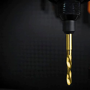 ARROWMAX Mini Twist Drill Bits Set, Size Marked, 0.6mm-2.2mm, Titanium Coated High Speed Steel Micro Drill Bits, 3/32-Inch Shank, Hole Drilling Tool for DIY, Jewelry, Amber, Beads, Aluminum, Copper, Wood (SetA)