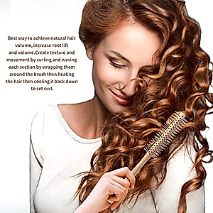 Phoenix Tree Small Round Brush for Short Hair, for Women and Men, Best for Thin Hair, Bangs, Beard, Curling,Straight Hair, Blow Dryer Styling, Mini Size(Golden)