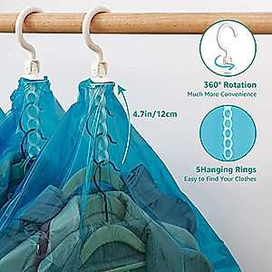 LEVERLOC Hanging Vacuum Storage Bags, Set of 4 Space Saver Bags for Clothes, Vacuum Sealed Garment Bags for Suits, Coats, Jackets, 80% Space Saving, 2 Long 2 Short