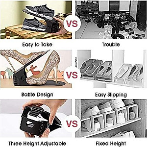 ZXY-NAN 10Pcs Shoe Slots Organizer Adjustable Shoe Stacker Double Deck Shoe Rack Holder Compatible with Closet Organization Home Yoga Studio Home Organization
