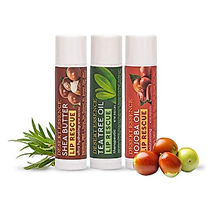 Desert Essence Lip Rescue Therapeutic with Tea Tree Oil - 0.15 Oz - Pack of 4 - Antiseptic Balm - For Cracked Lips, Cold Sores - For Softer, Smoother Lips - Unscented - Vitamin E - Aloe Vera