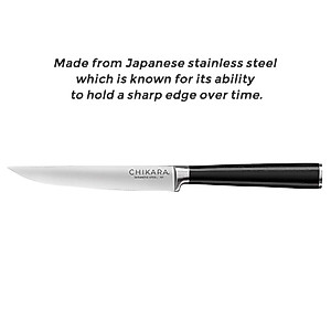 GINSU Chikara Series 4-Piece Forged 4.5" Steak Knife Set - Premium 420J Stainless Steel Kitchen Knife