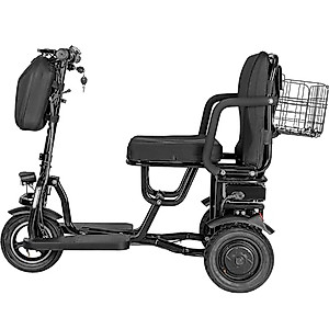 MotoTec Folding Mobility Electric Trike 48v 700w Dual Motor Lithium Black, 42x22x33 Inch, MT-FOLD-TRK-700