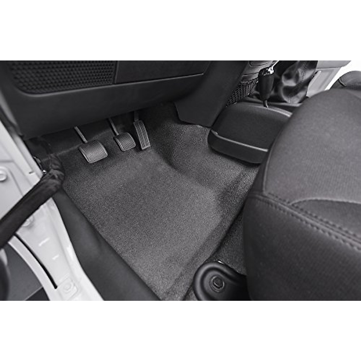 Bedrug - Jeep Bedtred | 2007 - 2010 Jeep Wrangler JK UNLTD 4 Door, Front Floor Liners (Includes Heat Shields) | Grey - 4 pc. | BTJK07F4