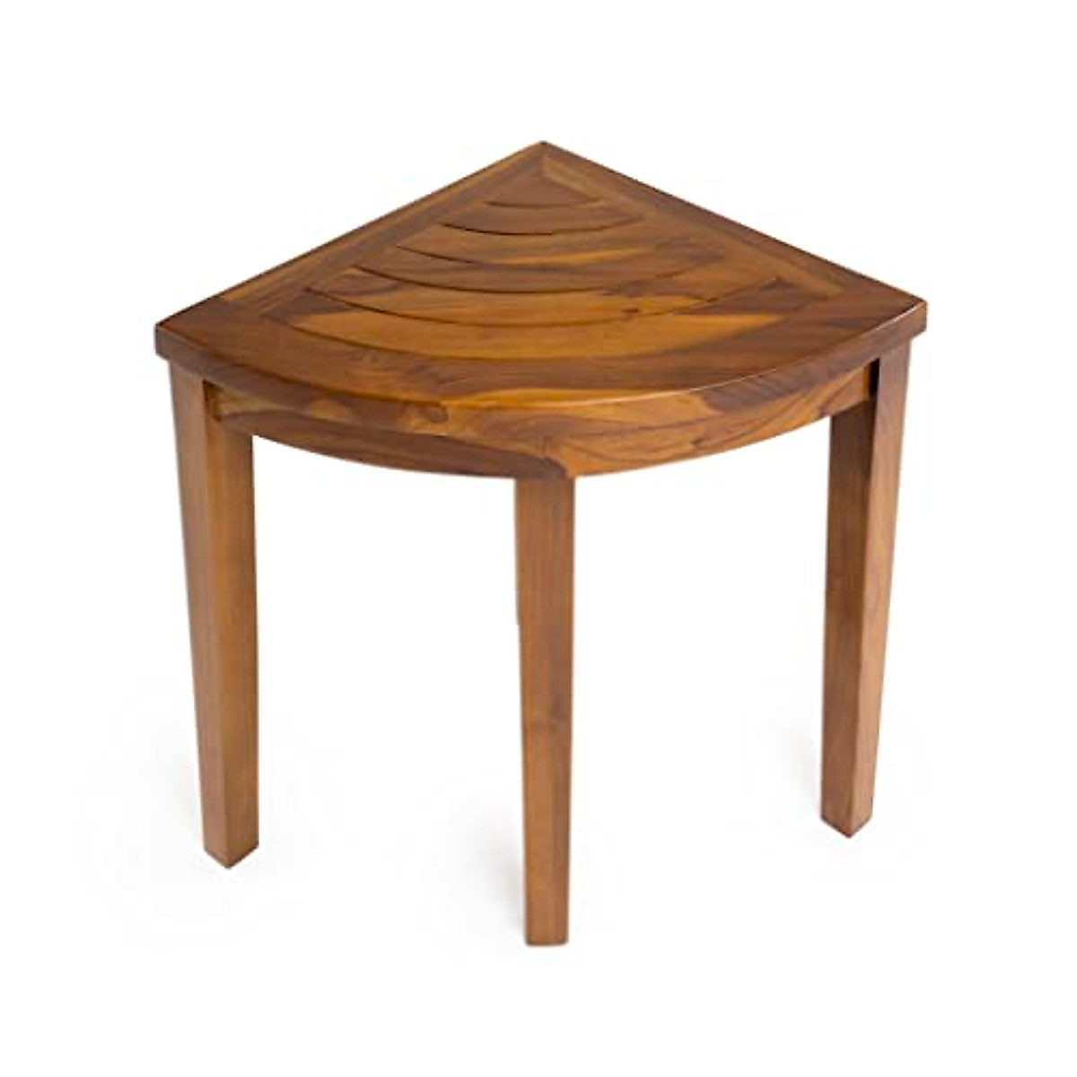 ALATEAK Corner Wood Bath Spa Shower Stool Table Bench Shelf Storage Fully Assembled