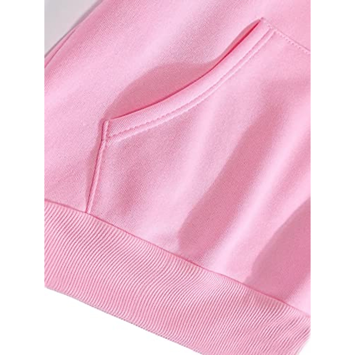 DIDK Women's Casual Pullover Long Sleeve Drawstring Hoodie Sweatshirt with Pockets Light Pink M