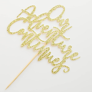 Our Adventure Continues Cake Topper, Travel Theme Wedding Anniversary Party Decor, Engagement/Bridal Shower Cake Decor, Gold Glitter