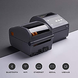 ZEBRA ZD620d Direct Thermal Desktop Printer 203 dpi Print Width 4 in WiFi Bluetooth Ethernet Serial USB ZD62042-D01L01EZ