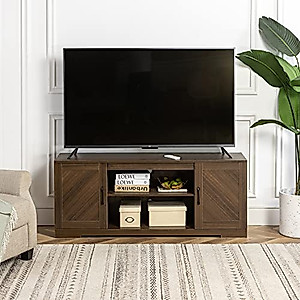 ZINUS Bennett TV Stand for TVs up to 65”, Farmhouse Style Entertainment Center, TV Stand with Storage, Living Room or Bedroom Furniture, Brown