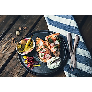 AARAINBOW Exquisite 7 Pieces Cheese Knives Set, Gift Ready Charcuterie Accessories Stainless Steel Cheese Knif Butter Knife & Fork Perfect Cheese Spreader Set, Gift for Birthday Christmas (Black)…