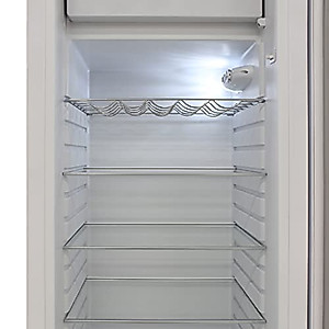 BRAMA Retro Fridge with Top Freezer 9.9 Cu.Ft. Full Refrigerator for Apartment, Condo, House, Kitchen, 24-Inch, White