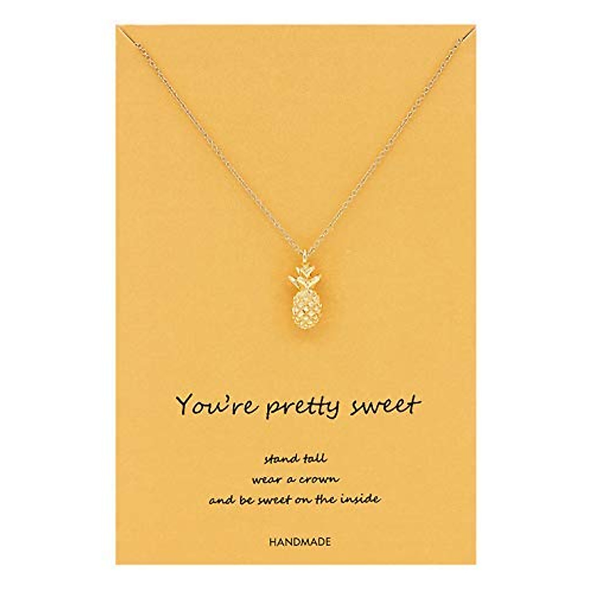 Zealmer Women 16K Gold Plated Pineapple Pendant, gold pineapple, Size No Size