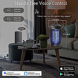 Bug Zapper Mosquito Killer Compatible with Alexa&Google Home, 4000V 20W Electric Fly Zapper Insect Killer, Mosquito Attractant Trap for Home Patio Indoor Outdoor Remote Control by Smartphone App