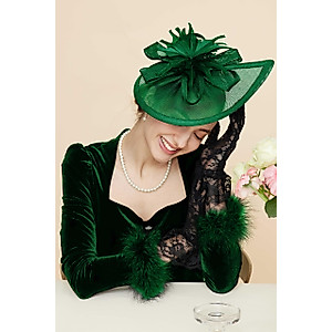 Gionforsy Fascinators Hat Flower Tea Party Hats for Women Feather Kentucky Derby Hat for Wedding