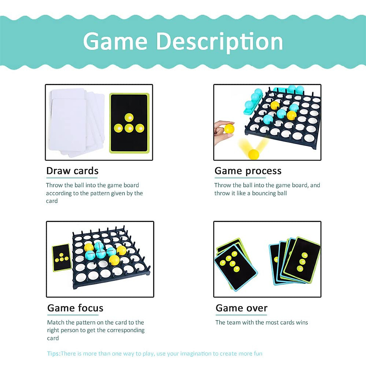 Jumping Ball Table Game, Funny Jumping Ball Tabletop Game, Family Party Board Games Bouncing Ball Game for 2-4 Players