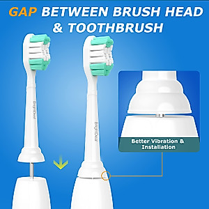BrightDeal Replacement Toothbrush Heads for Philips Sonicare ProtectiveClean 4100 5100 6100 DailyClean DiamondClean EasyClean PowerUp Plaque Control Gum Health C2 G2 HX6817/01 HX6857/11 White, 4 Pack