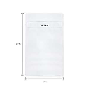 Loud Lock Mylar Bags Child Resistant Grip N Pull 1/2 Ounce All White - 1000 Count 8.125" x 5" 6mill Thickness - Mylar Bags For Food Storage - Resealable Bags - Odor Sealing Bags