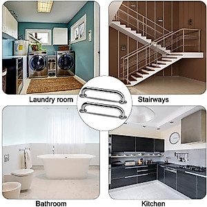 2 Pack Shower Grab Bar, Stainless Steel Bathroom Grab Bar, Shower Handle Bath Handle, Safety Bars for Shower Chair Bench, Grab Bars Senior, Elderly, Handicap(12 Inch)