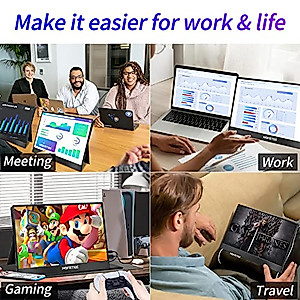 Portable Monitor 15.6inch 1080P FHD Laptop Monitor USB C HDMI Computer Display IPS Gaming Monitor w/Smart Cover & Screen Protector, Speakers, External Monitor for Laptop Phone PC Mac Xbox PS4 Switch