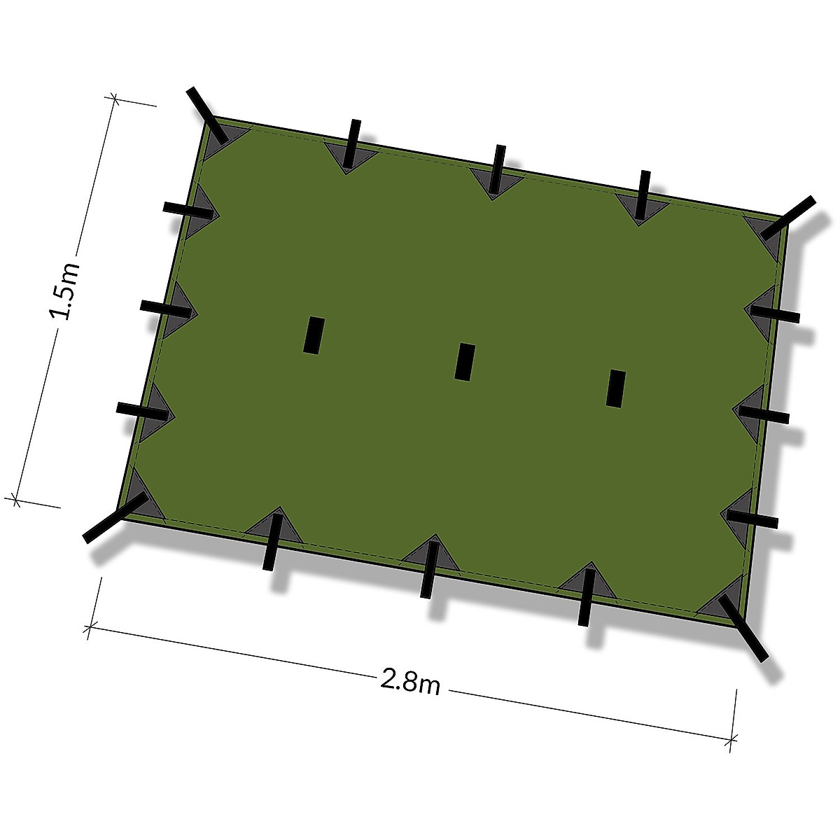 DD Hammocks - DD SuperLight Tarp S (9ft x 5ft) - 100% Waterproof Ripstop Nylon Compact Ultralight & Multifunctional Rainfly Tarp Tent Bivvi Cover for Camping Hiking Bikepacking & Day Shelter