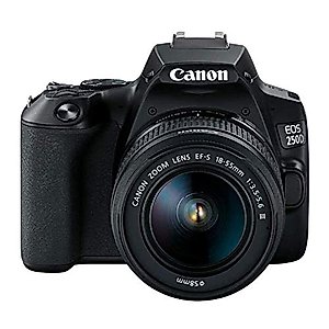 Canon EOS 250D (Rebel SL3) DSLR Camera w/ 18-55m DC Lens (International Model)
