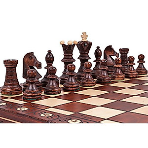 The Jarilo, Unique Wooden Chess Set, Pieces, Chess Board and Chess Piece Storage