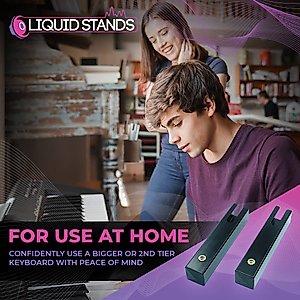 Liquid Stands Piano Stand Extender for Extra Security and Durability for 2-Tier Keyboard Stand - Extender for Wider Base to Keep Keyboard Stand Stable