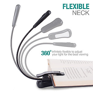 Vekkia/LuminoLite Rechargeable Book Light, Reading Lights for Books in Bed, 3 Colortemperature × 3 Brightness, Clip on Book, Up to 70 Hours Lighting, Great for Readers, Travel (Black)