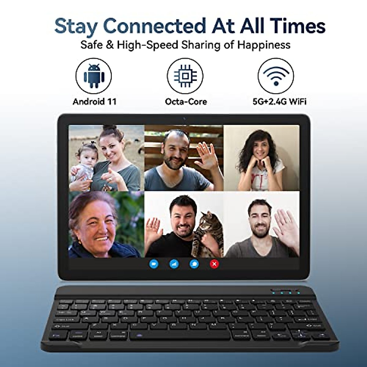 Tablet 2023 Newest Android Tablet 10 inch, Octa-Core 5G WiFi Tablet with Keyboard, 128GB + 4GB + 1TB Expandable Storage, Large Touch-Screen Tablet, 13MP Dual Camera/Bluetooth/GPS/HD Display/Mouse/Case