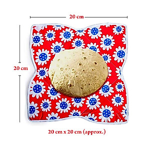 HealthAndYoga™ Roti, Tortilla & Breads Covering Cloth - Square Shape Cotton Cloth - Cotton Wrapping Cover