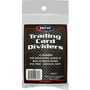 BCW Card Dividers | 10 Packs of Trading Card Divider Cards (100 Dividers Total) | Card Dividers for Storage Boxes | Card Sorter Tabs | Plastic Dividers for Trading Card Storage with Write-On Tabs