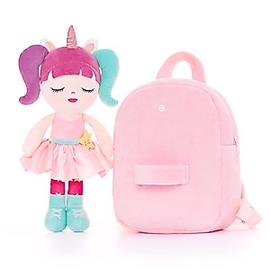 Lazada Girls Backpack with Doll Toddler Toys Baby Girls Gifts Rag Dolls 9.5“