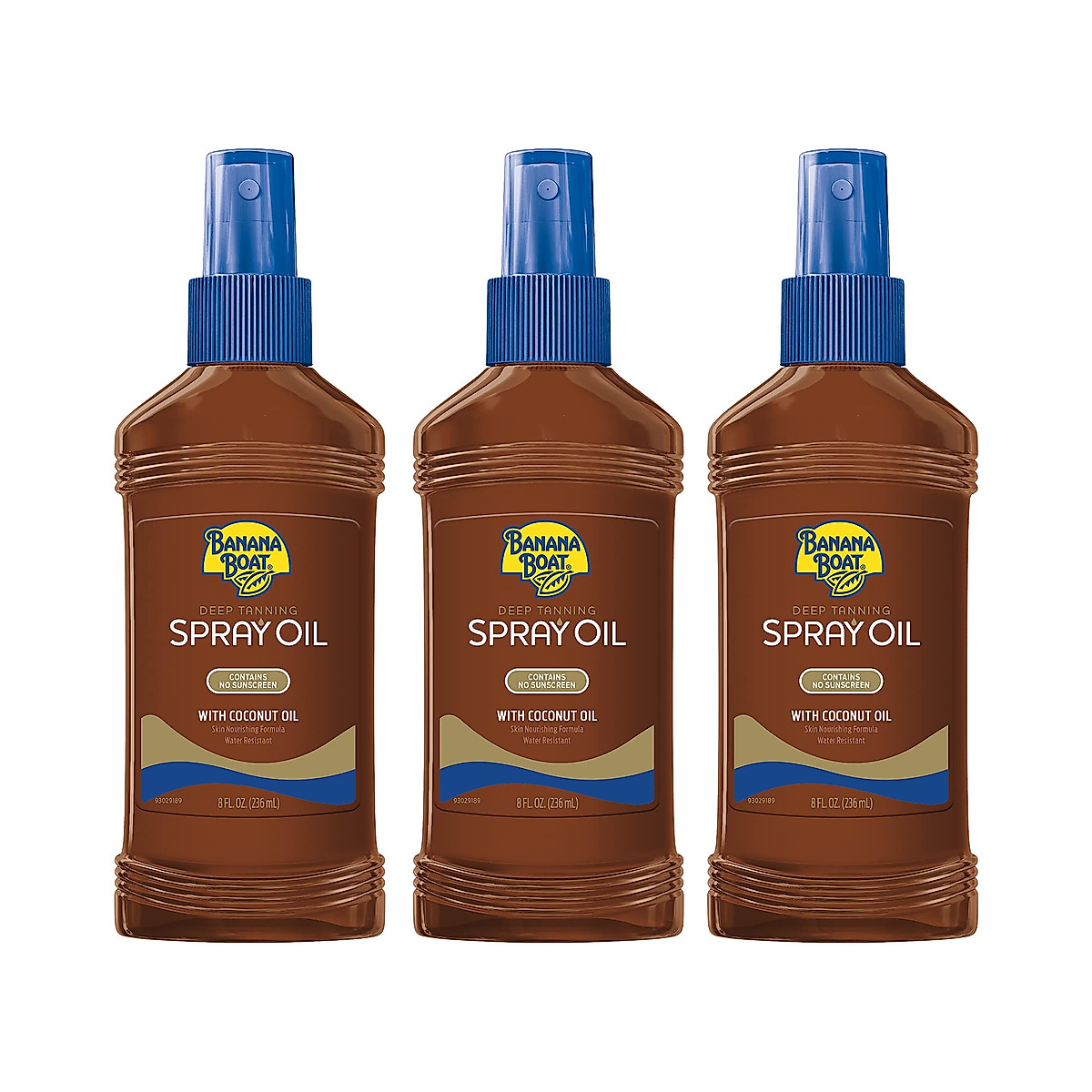 Banana Boat Deep Tanning Oil Pump Spray, 8oz | Dark Tanning Oil Spray, Contains No Sunscreen, Moisturizing Body Oil, Tanning Spray, 8oz (Pack of 3)