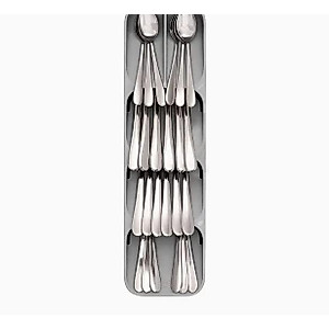 JoRuBa 1pc Multifunctional Knife And Fork Compartment Storage Box, Cutlery Spoon Box Knife And Fork Divider Organizer, Kitchen Drawer Storage Box Tray, 5.5inch/4.3inch