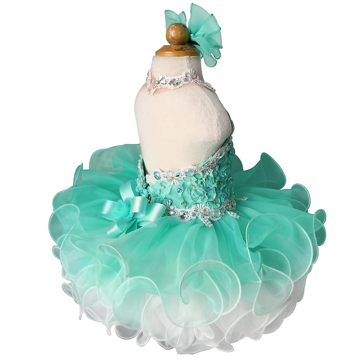 Jenniferwu G040-2 Infant Toddler Baby Newborn Little Girl's Pageant Party Birthday Dress Blue Size 3T