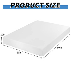 CL.HPAHKL 10 inch Gel Memory Foam Mattress Comfort Queen Mattress Medium Firm Mattresses Bed-in-a-Box CertiPUR-US Certified for Cool Sleep & Pressure Relief, White