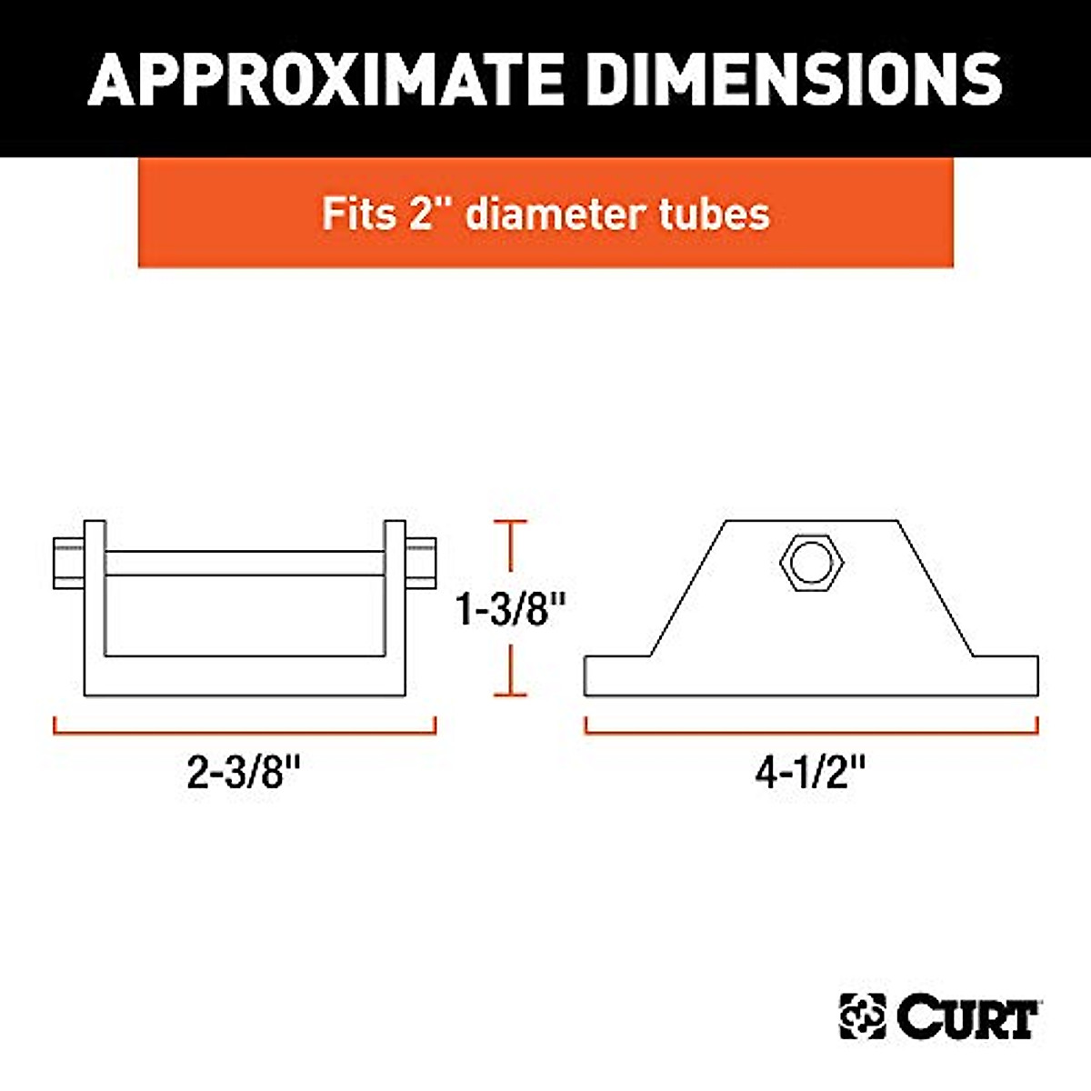 CURT 28270 Trailer Jack Foot, Fits 2-Inch Diameter Tube, Supports 2,000 lbs