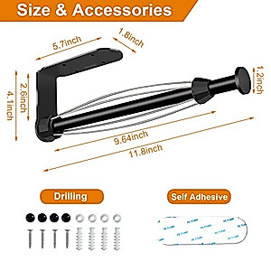 Paper Towel Holder Under Cabinet ,WACETOG Black Paper Towel Holder Wall Mount Single Hand Operable Kitchen Towel Holder