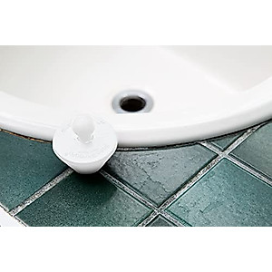 SinkShroom Revolutionary Bathroom Sink Drain Protector Hair Catcher, Strainer, Snare, White Chrome with Stopper