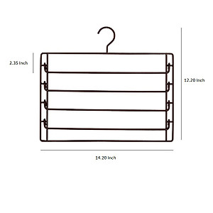 Pants Hangers Space Saving - Hangers for Clothes Hanger Organizer - Jean Hangers Pants Rack Scarf Hanger Closet Space Saving Scarf Organizer - Magic Pants Hangers Pants Organizer 2 Pack