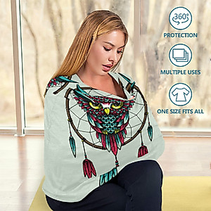 Nursing Cover Breastfeeding Scarf Dream Catchers Owl- Baby Car Seat Covers, Infant Stroller Cover, Carseat Canopy (w)