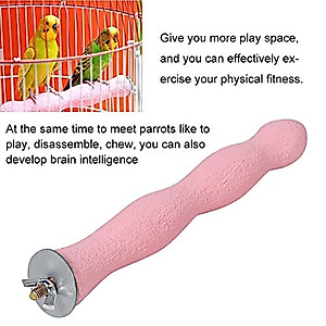 Bird Perch, Parrot Claw and Beak Frosted Grinding Bar Standing Stick Cage Toy for Parakeet African Grey Amazon Cockatoo Budgies Cockatiel(L)