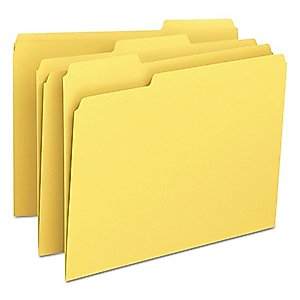 Smead Colored File Folder, 1/3-Cut Tab, Letter Size, Yellow, 100 per Box (12943)