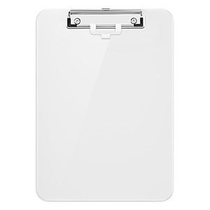 Hongri Plastic Clipboard, White Clipboard Standard A4 Letter Size Clipboards for Nurses, Students, Office and Women, Clipboard with Pen Holder and Low Profile Clip, Size 12.5 x 9 Inch, (White)