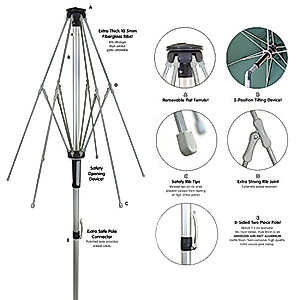 Strombergbrand The Vented Bistro, Large Outdoor Patio Umbrella with Tilt Adjustments, Café Style Market Umbrella, Patented Construction, Commercial Quality Heavy Duty Table Top Umbrella, Purple