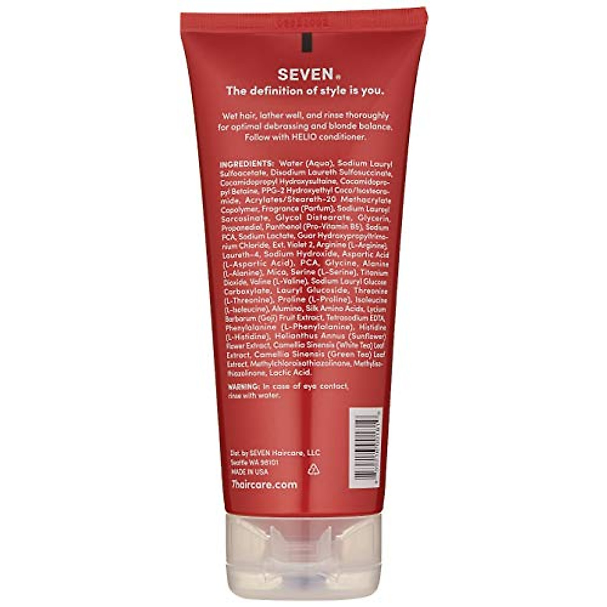 SEVEN Hair Care Rinzu Helio Violet Shampoo for Women & Men with Green Tea & Amino Acid, Purple Shampoo for Blonde Hair & Brassiness, Sulfate + Paraben Free, Cruelty Free, Made in USA, 7 oz