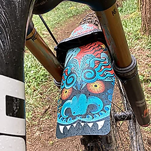 RideGuard PF1 Mr Sakamoto. Front MTB Mudguard Mountain Bike Fender. Fits 24”, 26”, 27.5”, 29”, Plus Size and Fat Bikes. UK Made 100% Recycled Plastic Waste 100% Recyclable.